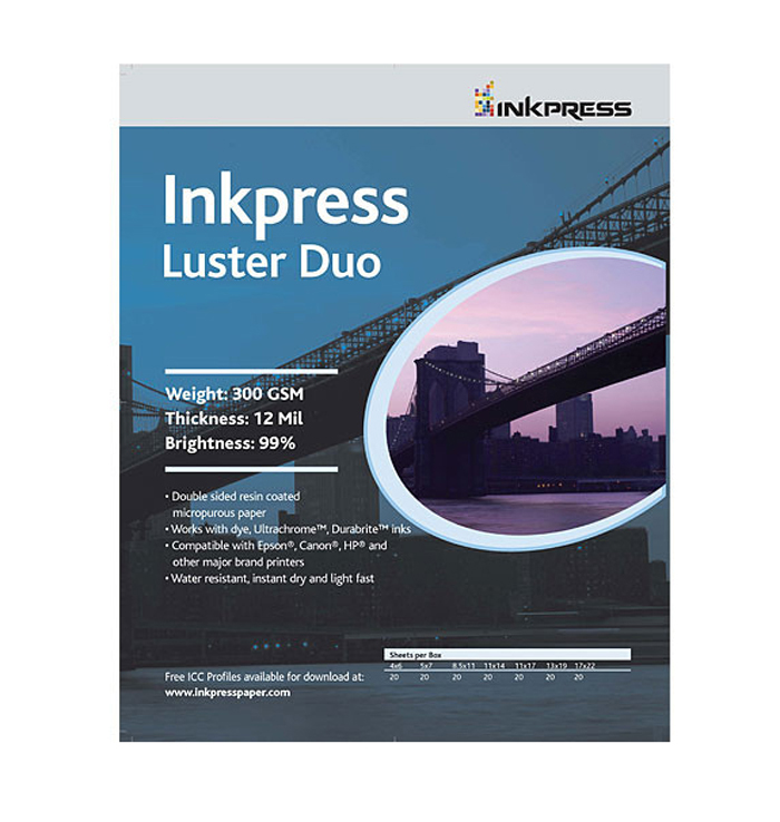 Inkpress | Luster Duo 2-Sided - 8.5x11 - 20 Sheets | PCLD851120